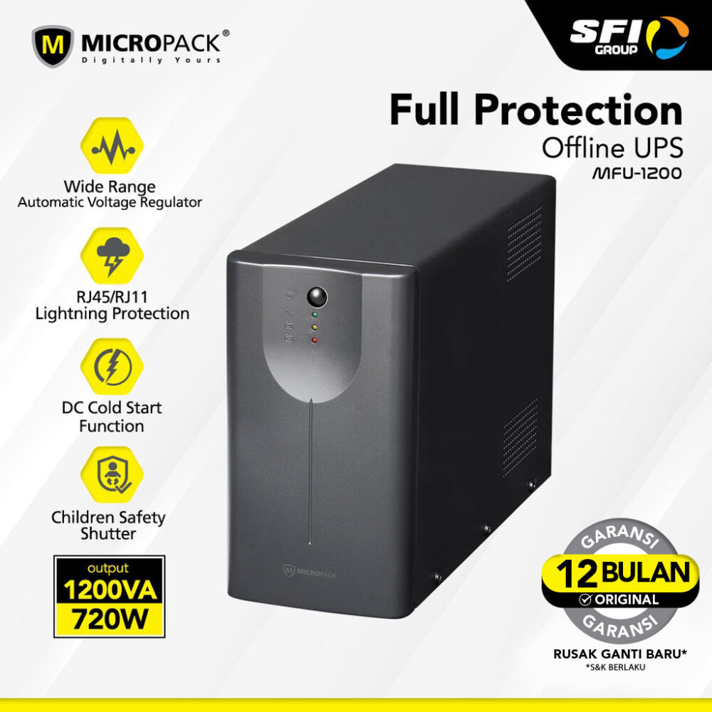 UPS 1200VA TRUE POWER 12V/7AH – MICROPACK – SFI Group