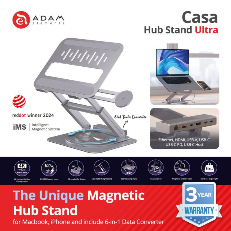 DATA CONVERTER – USB-C MAGNETIC HUB STAND – ADAM ELEMENTS – CASA HUB ...